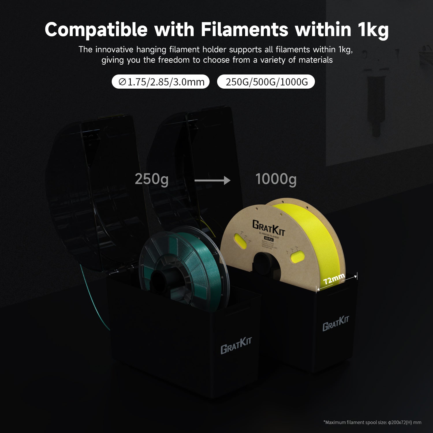 GratKit Firefly Filament Dryer - APP Controlled 3D Printing Filament D